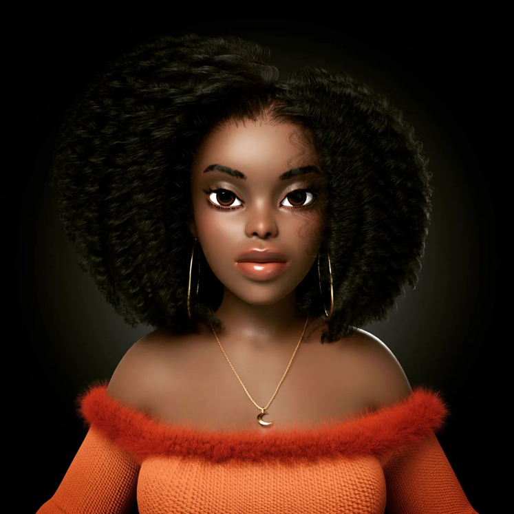 3d stylized female character